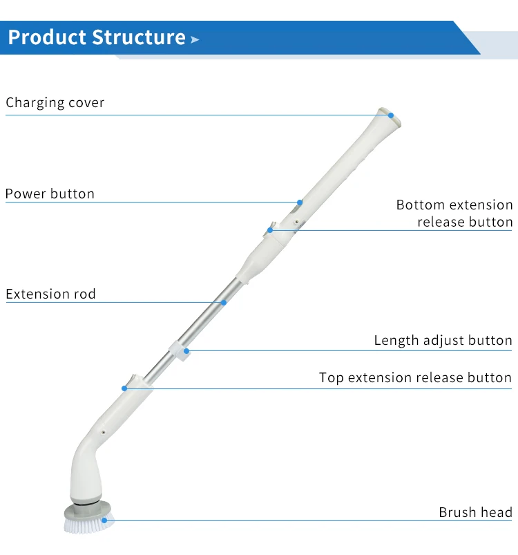 New Design Wireless Electric Spin Power Hand Held Floor Scrubber ...