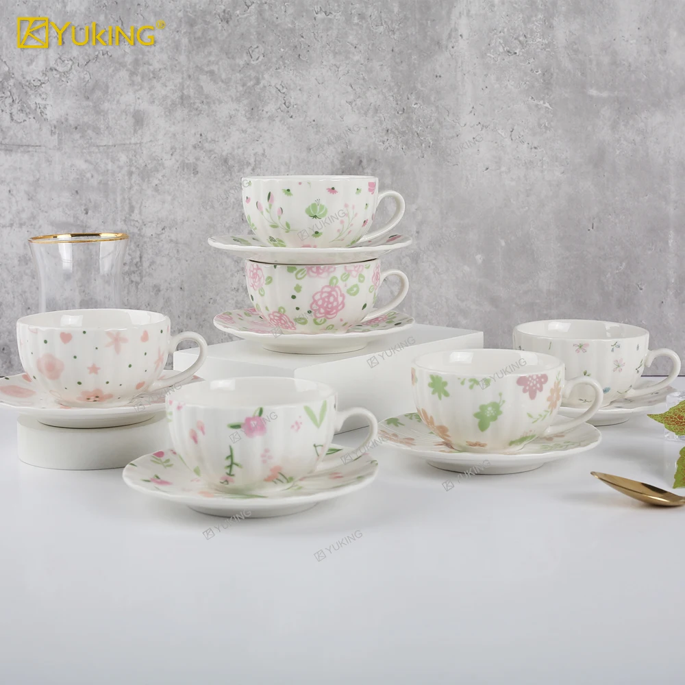 High Quality Porcelain Flower Shape Rim Decor Custom Color Ceramic ...