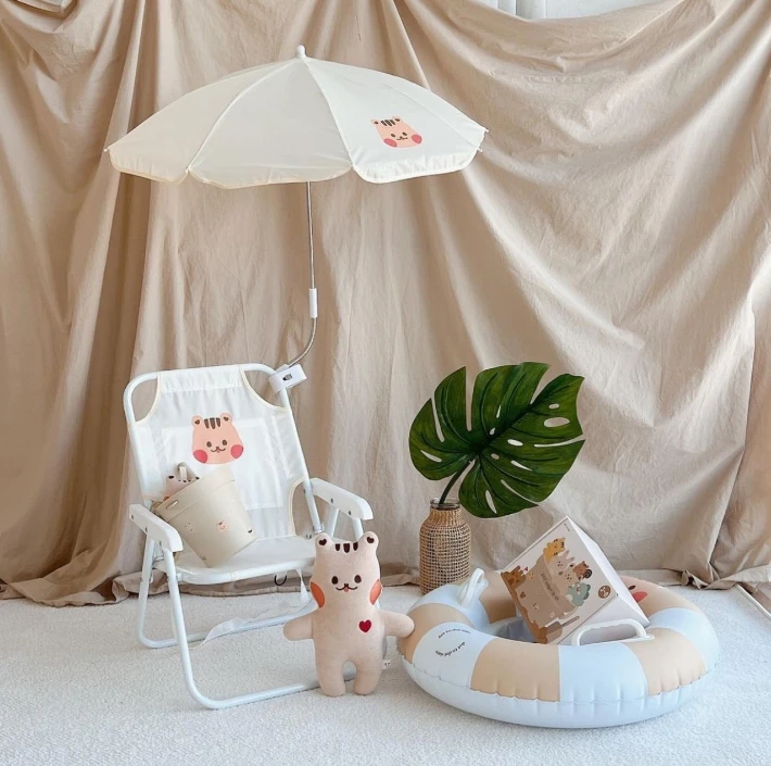 Ins Kids Beach Chair Cartoon Animal Outdoor Sun Protection Folding ...