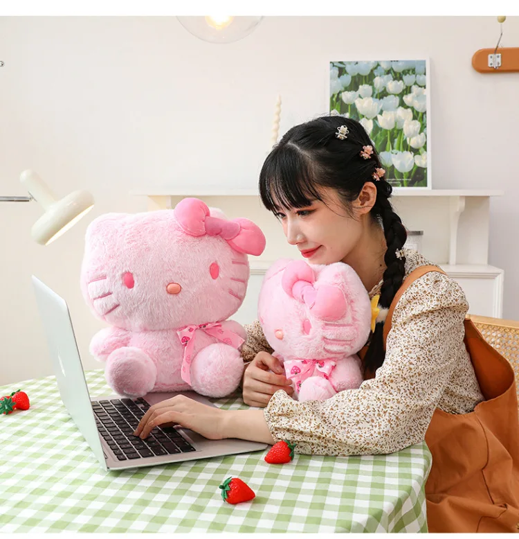 28cm Sanrioed Hello Kt Cat Plush Toys Kawaii Kt Cat Girls Plush Doll ...