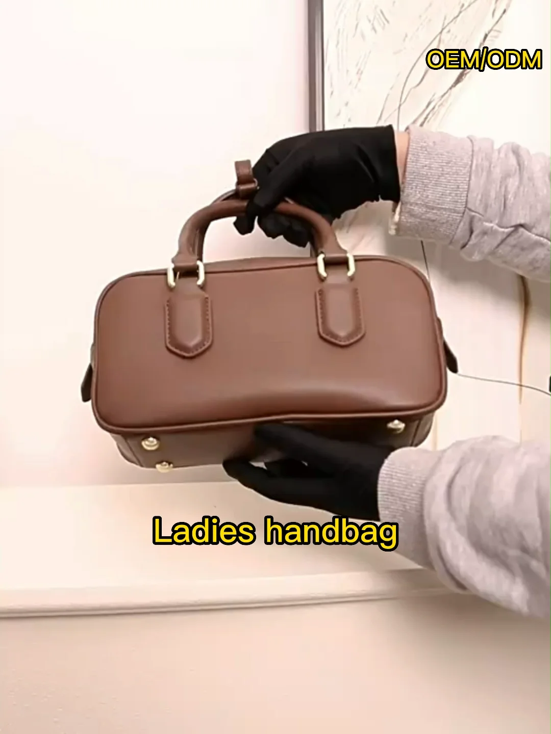 Simple Fashion Genuine Leather Women's Handbag Boston Bag High Quality Cowhide Large Capacity ...