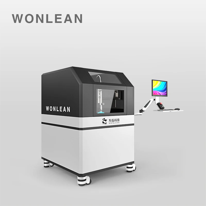 WONLEAN fully enclosed cnc mini laboratory water jet cutting machine ...