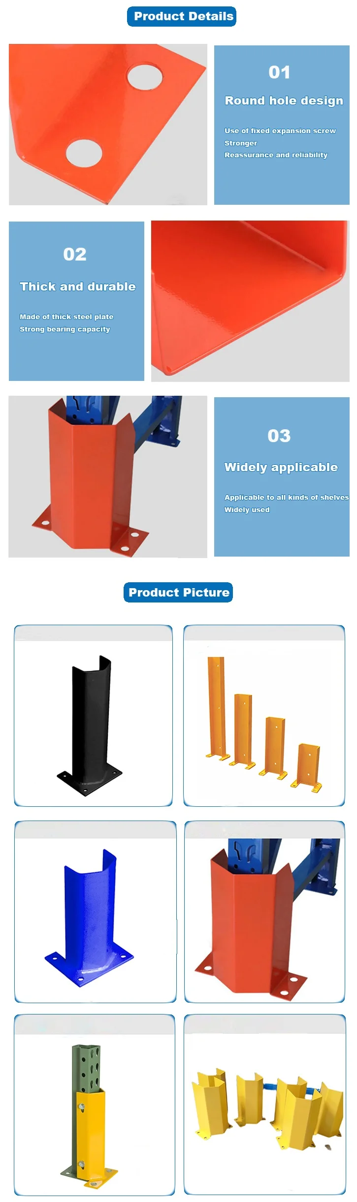 Industrial Warehouse Rack And Shelf Column Protectors For Pallet Rack ...