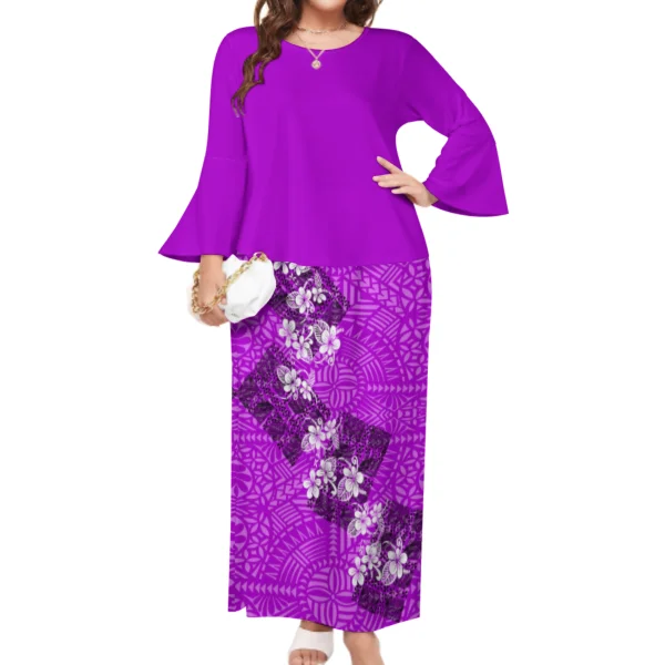 New Fashion Custom Polynesian Elei Tribal Design Custom Puletasi Maxi ...