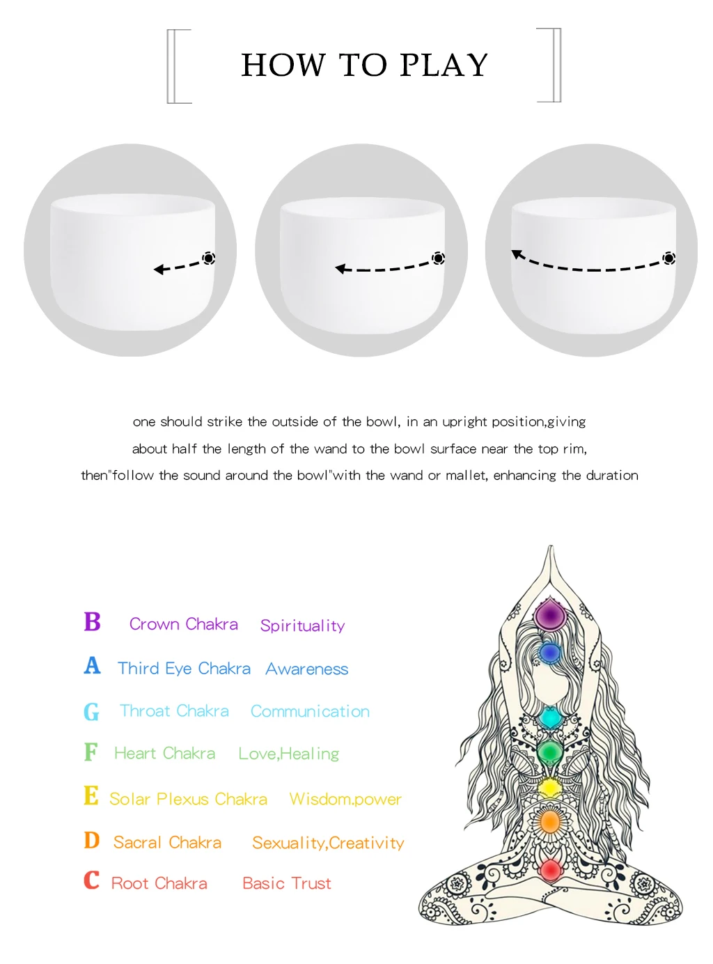 6-12inch Chakra Design Healing Milky Quartz Crucible Singing Bowl for ...