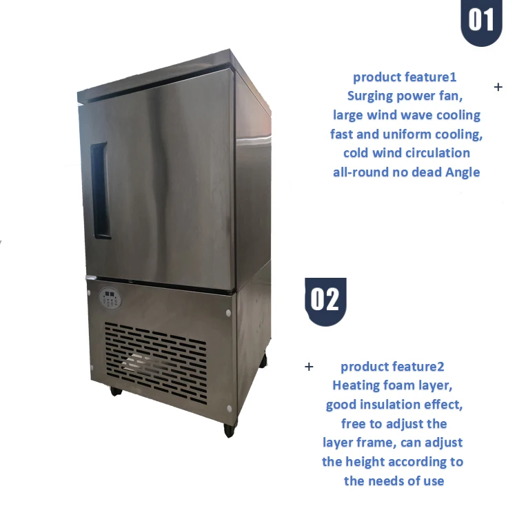 5 Trays Auto Defrost Chest Freezers Batch Blast Freezer For Meat Air ...