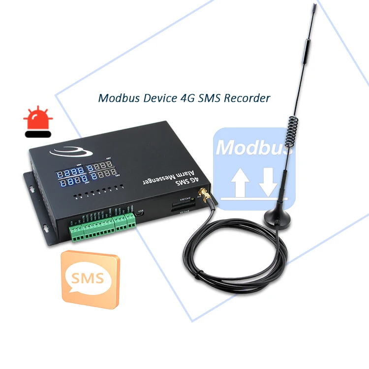 4G Modbus SMS Data Logger Security Alarm System Gsm Smoke Detector Pulse Counter Modbus 4G Alarm ...