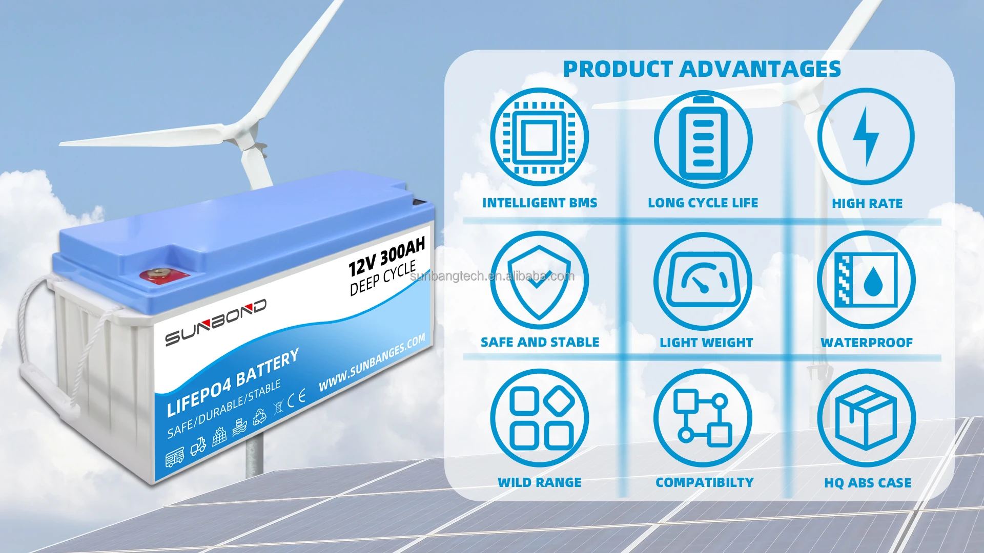 SUNBOND 12V 300ah Lifepo4 Battery - Reliable Energy Storage