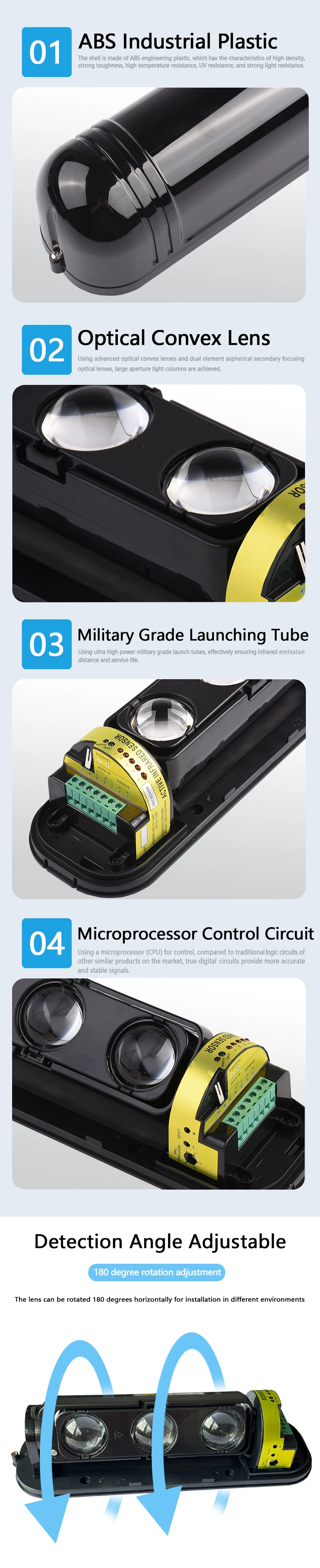 Infrared Beam Detector Wireless - ABE 50-250m Security Alarm