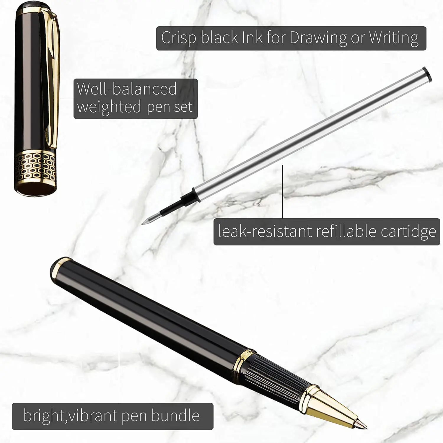Luxury Heavy Metal Pen Set Custom Printing Engraving Logo Business Gift ...