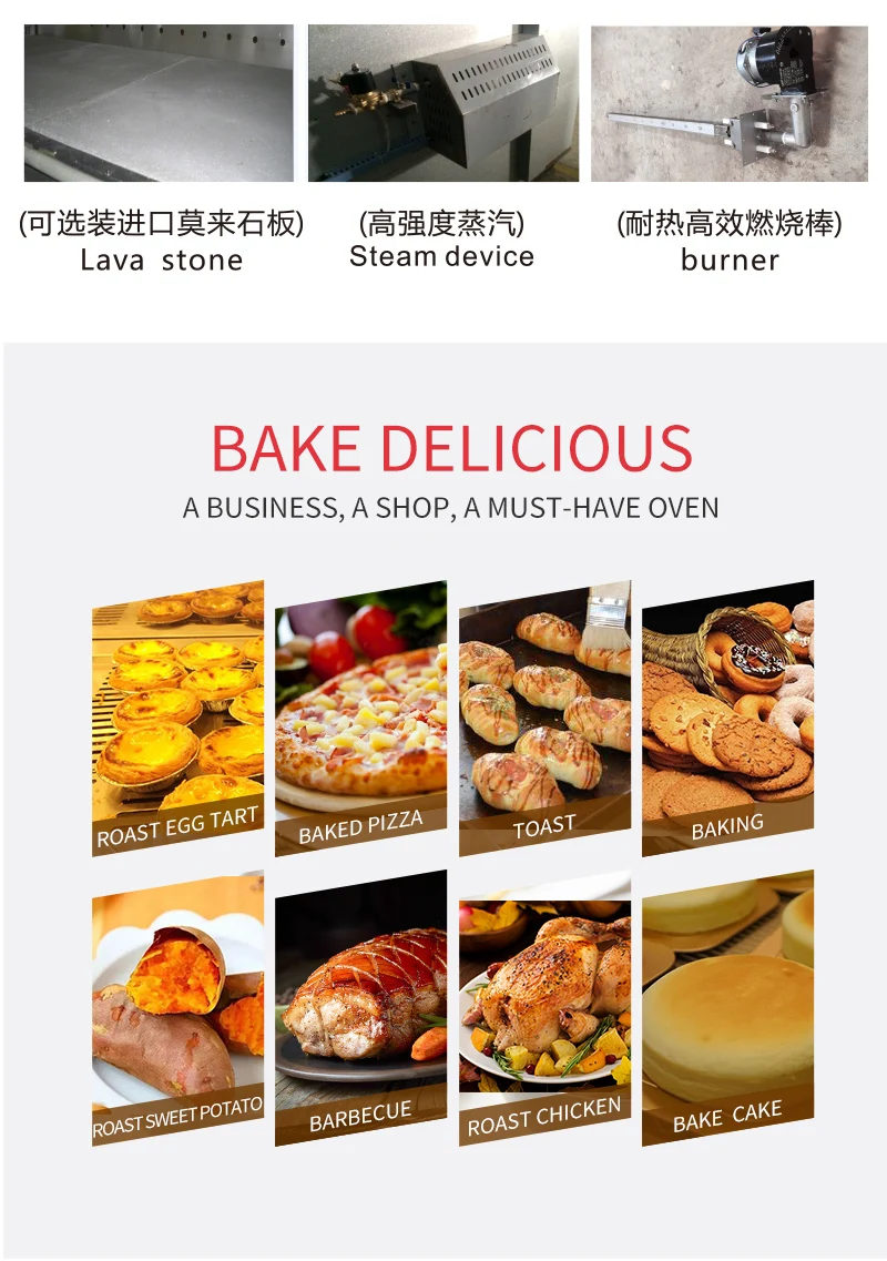 Industrial Pizza Oven 3 Deck 6 Tray - Gas & Bakery Equipment