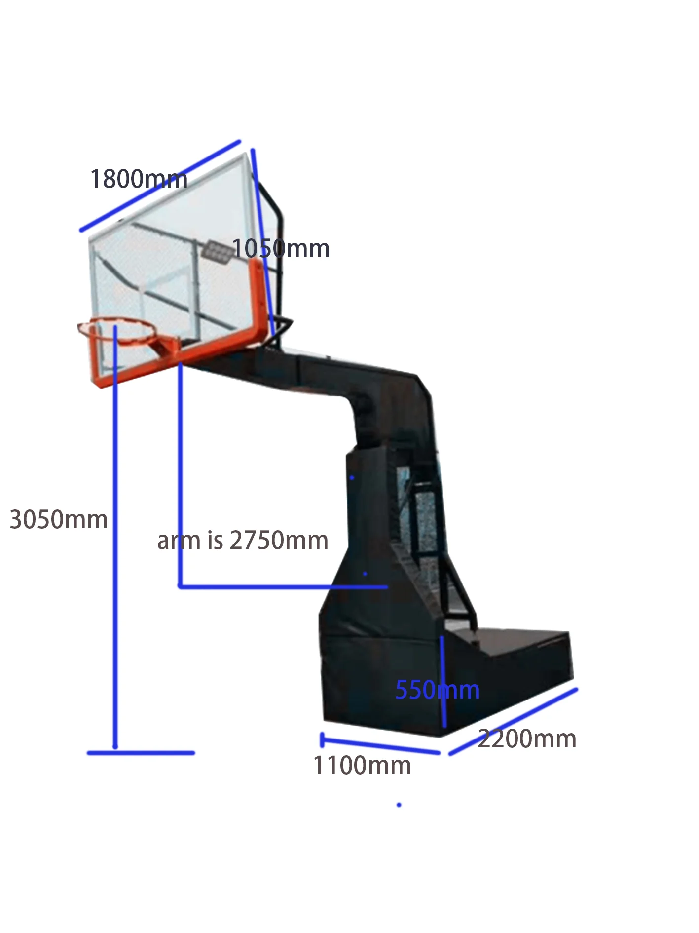 Gw Fiba Approved Movable & Foldable Manual Hydraulic Portable ...