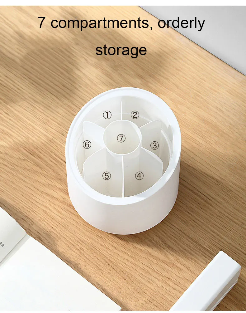 Transparent Cover 360 Rotating Cylinder Case for Office