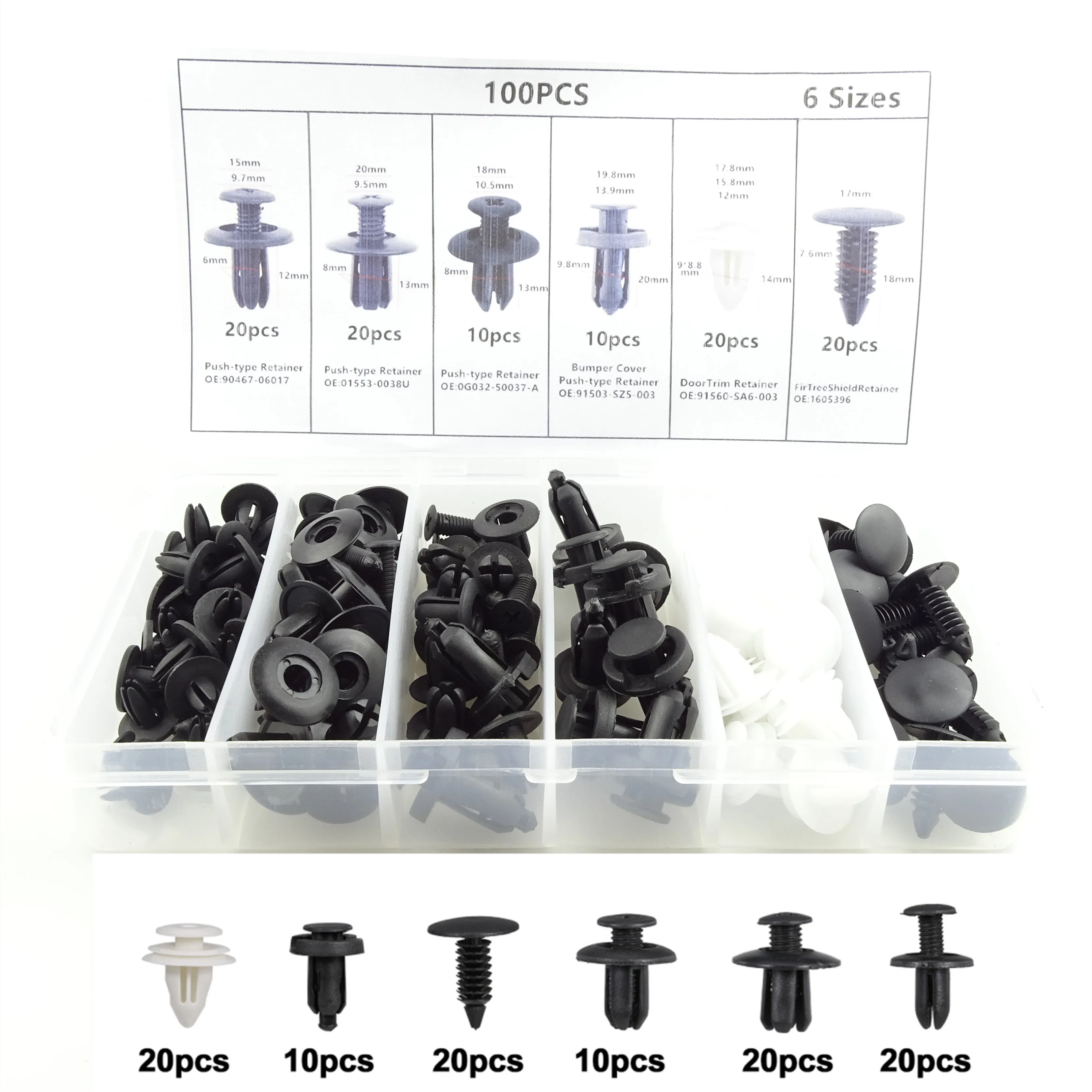 Universal Fit Fasteners - 620pcs Plastic Rivets Kit