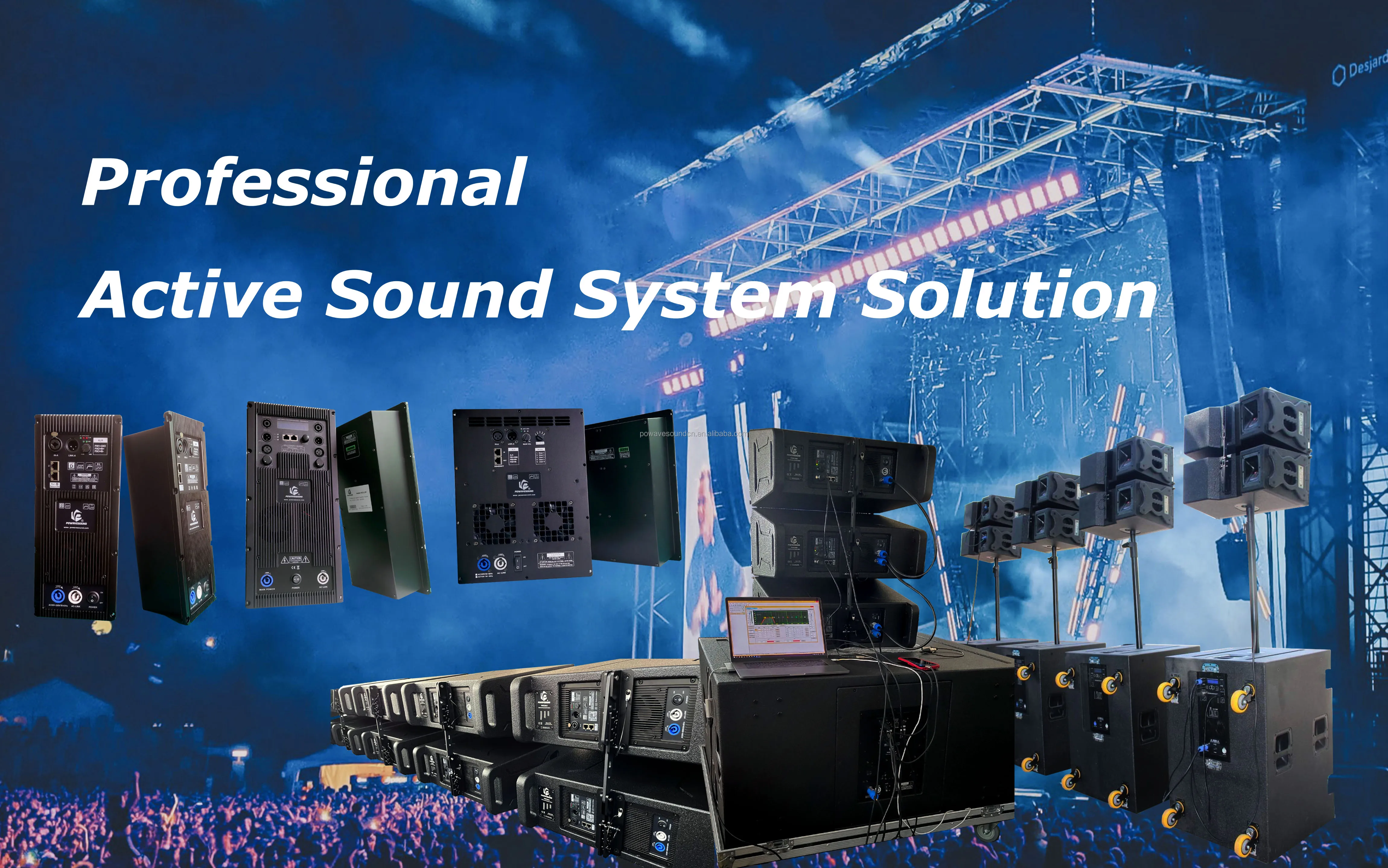 D Class Active Subwoofer Amplifier - 2400W 4ohm Power