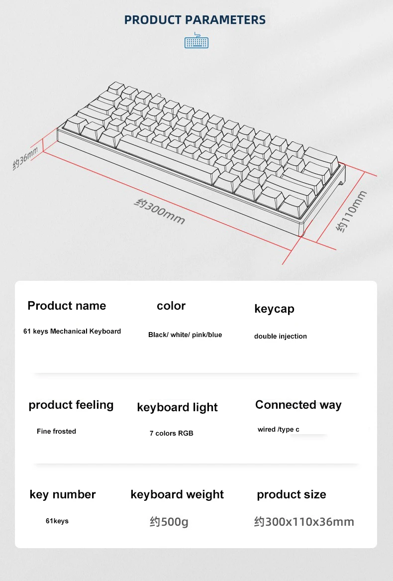 Wholesale Mechanical Gaming Keyboard - K620 Mini LED Backlit