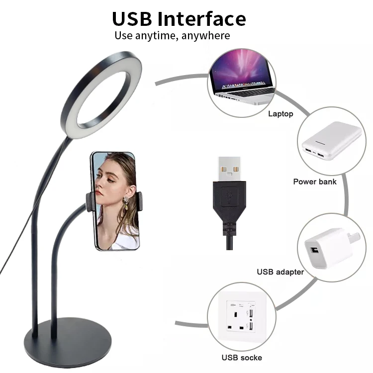 6 Inch Led Usb Selfie Desk Lamp Ring Fill Light Price With Stand Cell ...