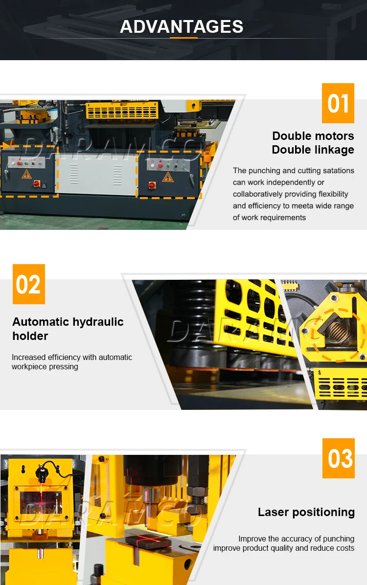 Daramco New Efficient Hydraulic Powered Cnc Q35y-20 Serie Hd Ironworker Metal Fabrication ...