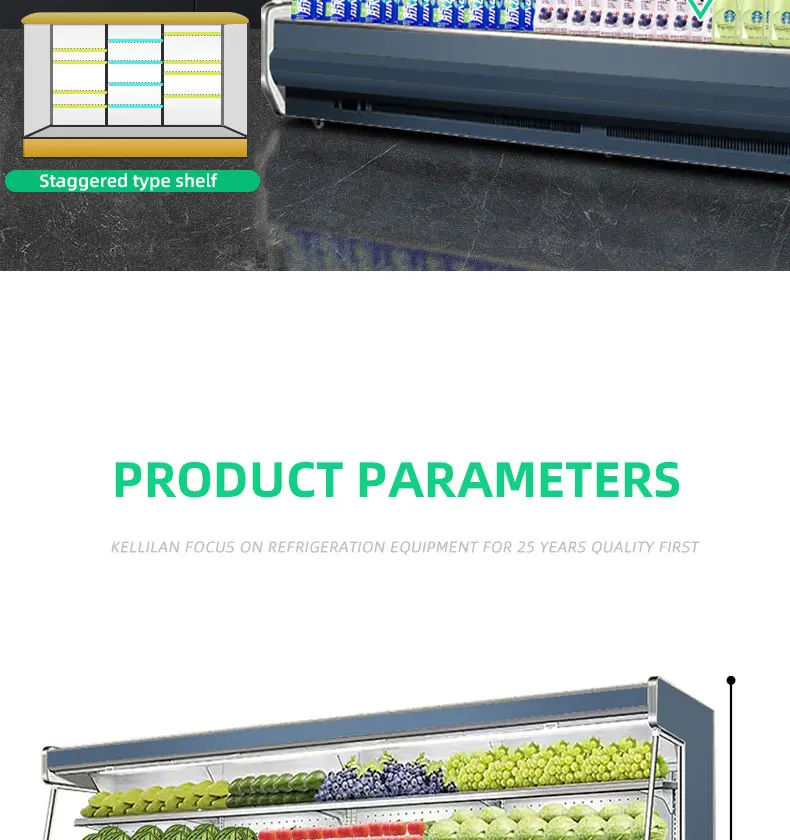 Commercial Supermarket Fruit Display Fridge Showcase Fridge Display ...