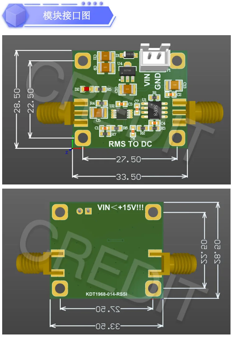 LTC1968 Module RMS Detection Module Peak Detection 500Khz Bandwidth ...