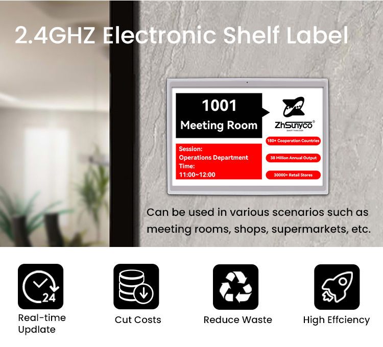 Zhsunyco 13.3 Inch Large Size Electronic Shelf Label 2.4Ghz ESL System ...