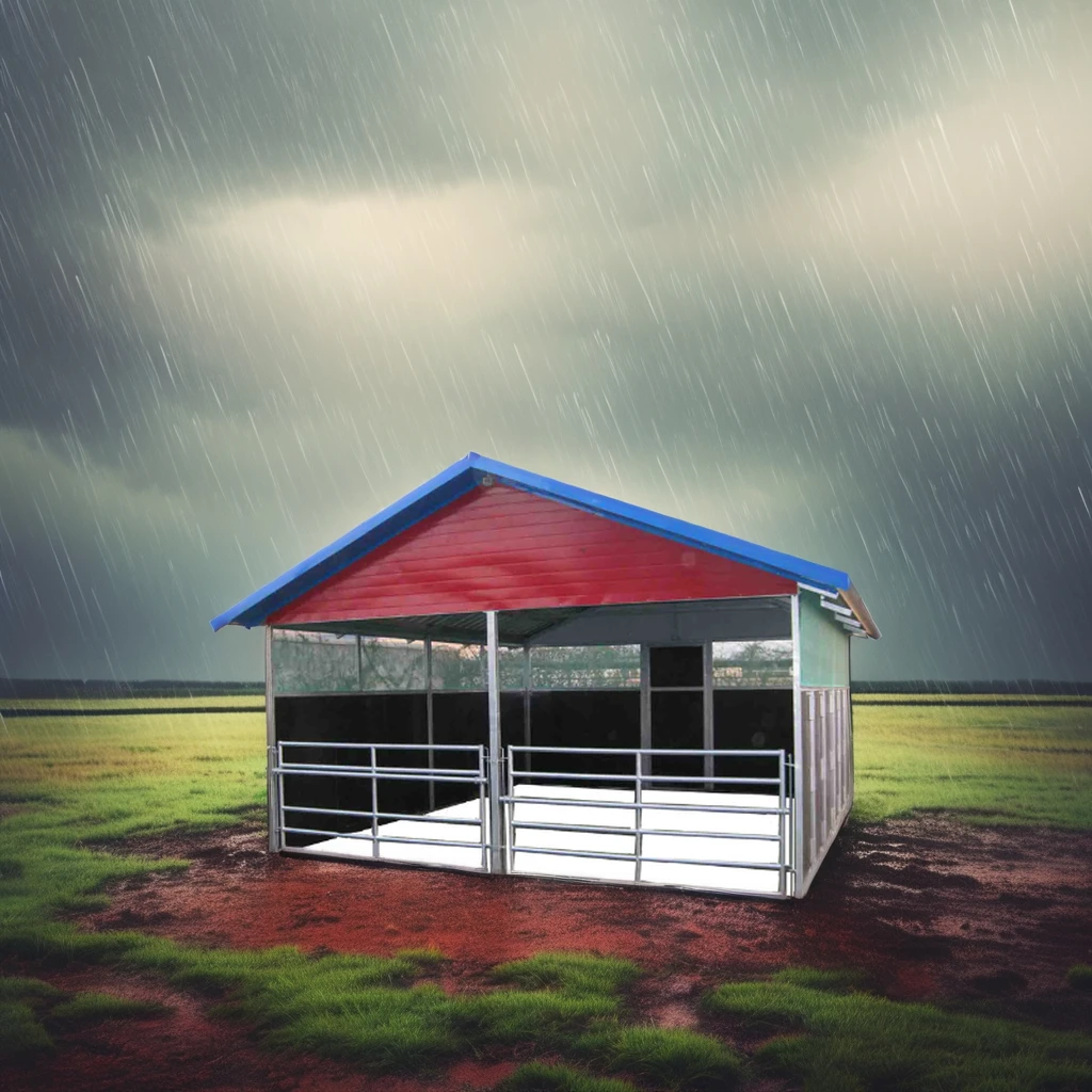 Hot Dip Galvanized Steel Cow and Cattle Shelter - Durable & Easy to Operate