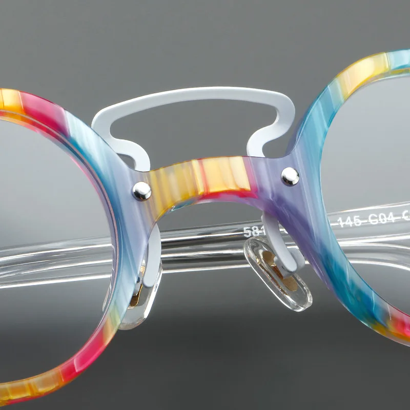 Finewell 5816 Thick Acetate Round Optical Spectacles Frame Women Candy ...