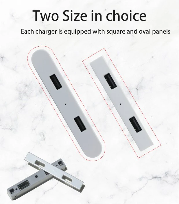 Rectangular Charger - Dual USB Block for Desk Convenience