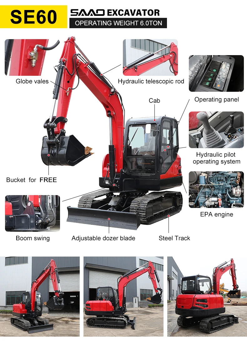 Free Shipping Mini Excavator 3.5 Ton Crawler with EPA Engine, Diesel ...