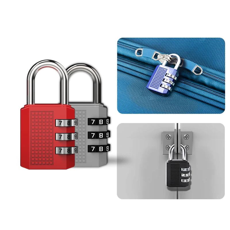 Up Security 3 Digit Lock - Durable Combination Padlock