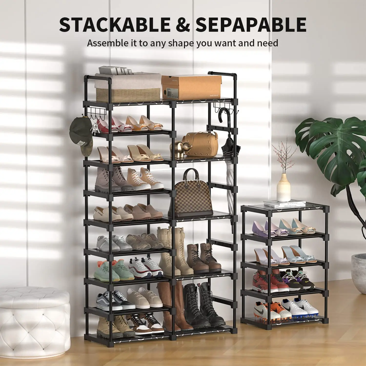 Trade Assurance Plastic Shoe Rack 9 Tier Space Saver Shoes Rack ...