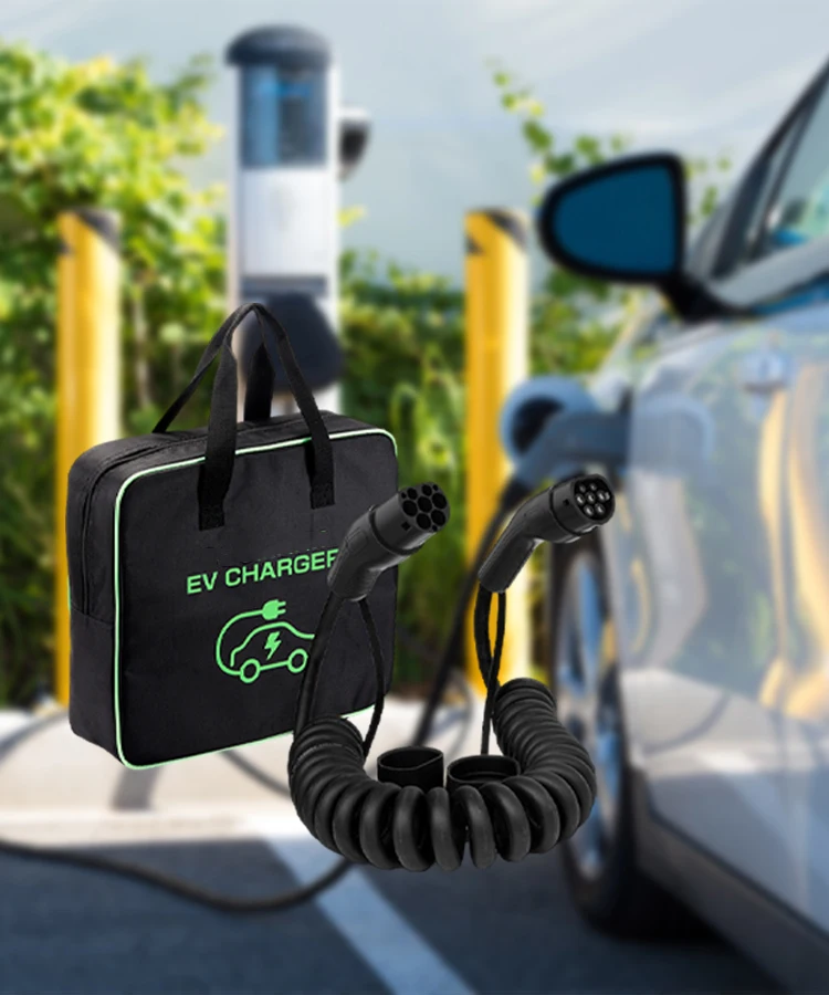 16a/32a Sae J1772 Ev Plug Type 1 To Type 2 Ev Coiled Cable Ev Charging ...