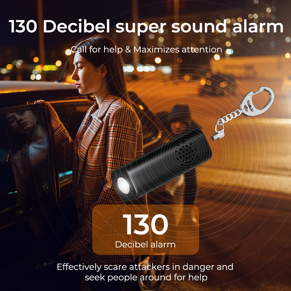 Defence Women Flashlight Self Defense Alarma Personal Panic Button ...