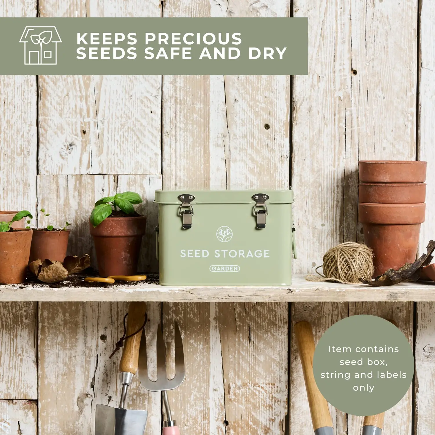 Custom Metal Lockable Garden Seed Packet Box - Seed Storage Tin with ...