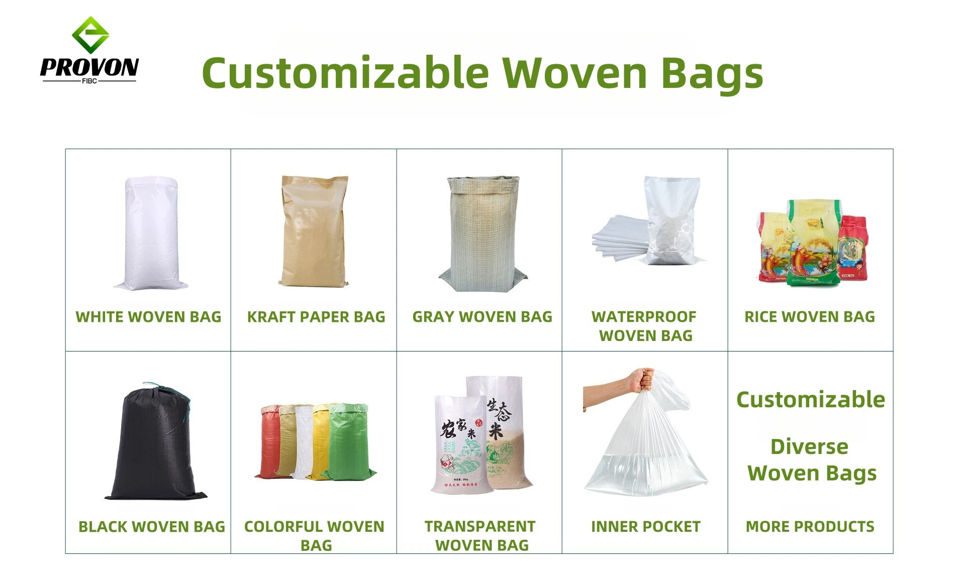 Factory Recyclable Food Grade Plastic Pp Woven Sack Bag for Rice ...
