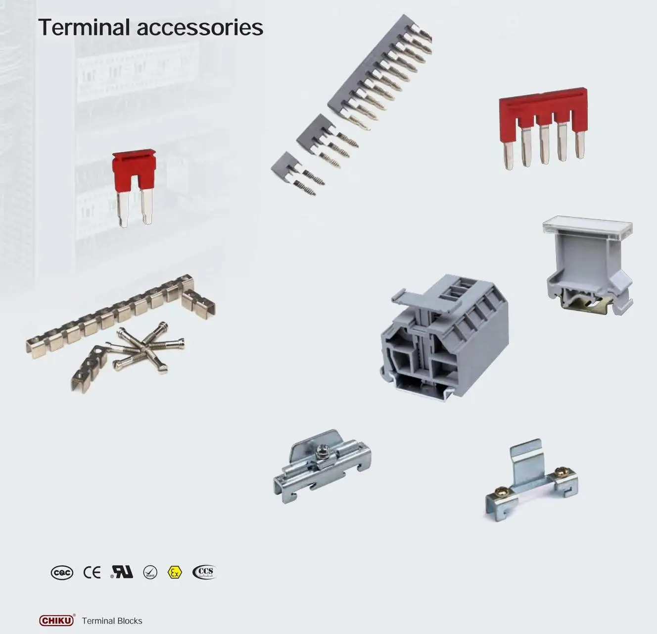 DIN Rail Terminal Block Jumper 10 Poles Divided Fixed Plug-in Bridge ...