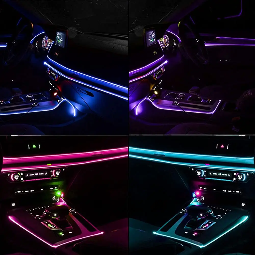 18 In 1 12v Universal Symphony/rgb App Control Ambient Decorate Car Led ...