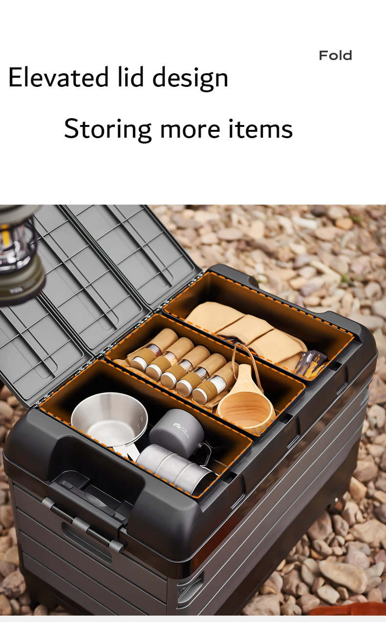 35L/60L Car Collapsible Folding Storage Box - Black Color