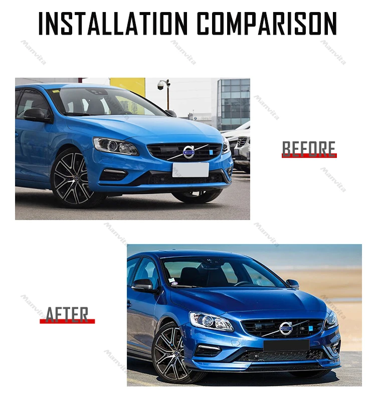 Carbon Fiber Body Kits Front Splitter Lip For Volvo V60 S60 Polestar ...