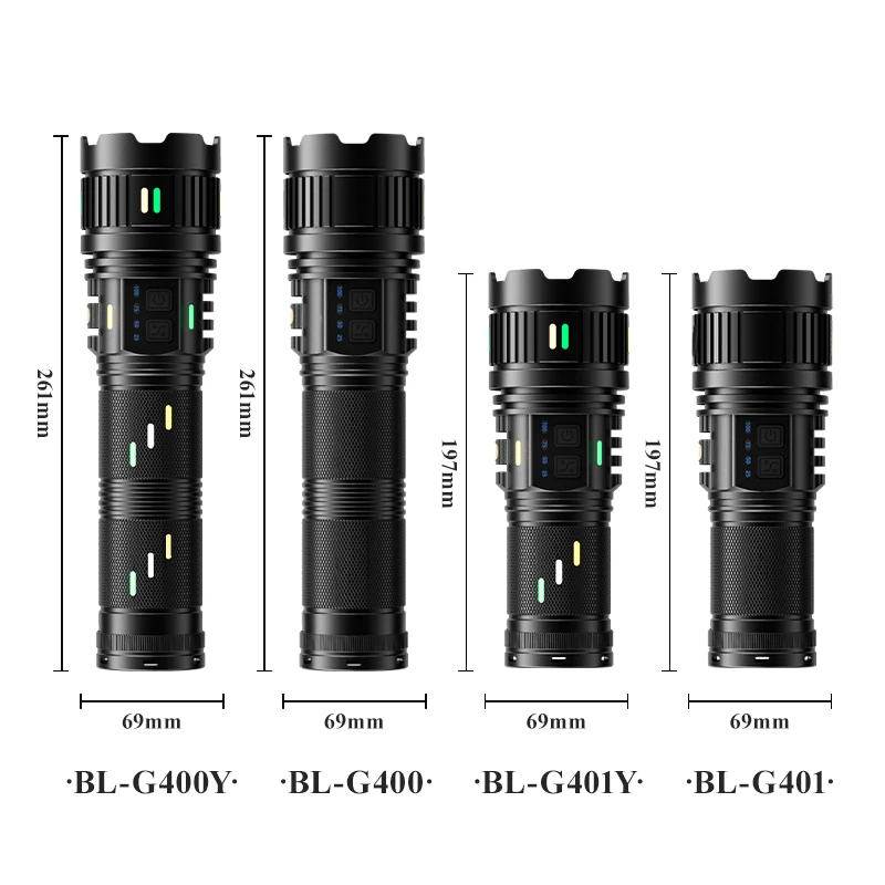 Long Range Large Capacity Rechargeable Flashlight High Power Led Torch ...