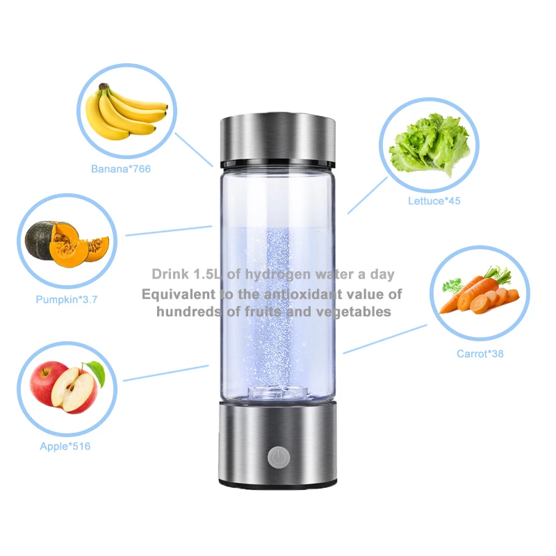 SPE and Pem Technology Rechargeable Portable Hydrogen Water Bottle 2024 Hydrogen Rich Water ...