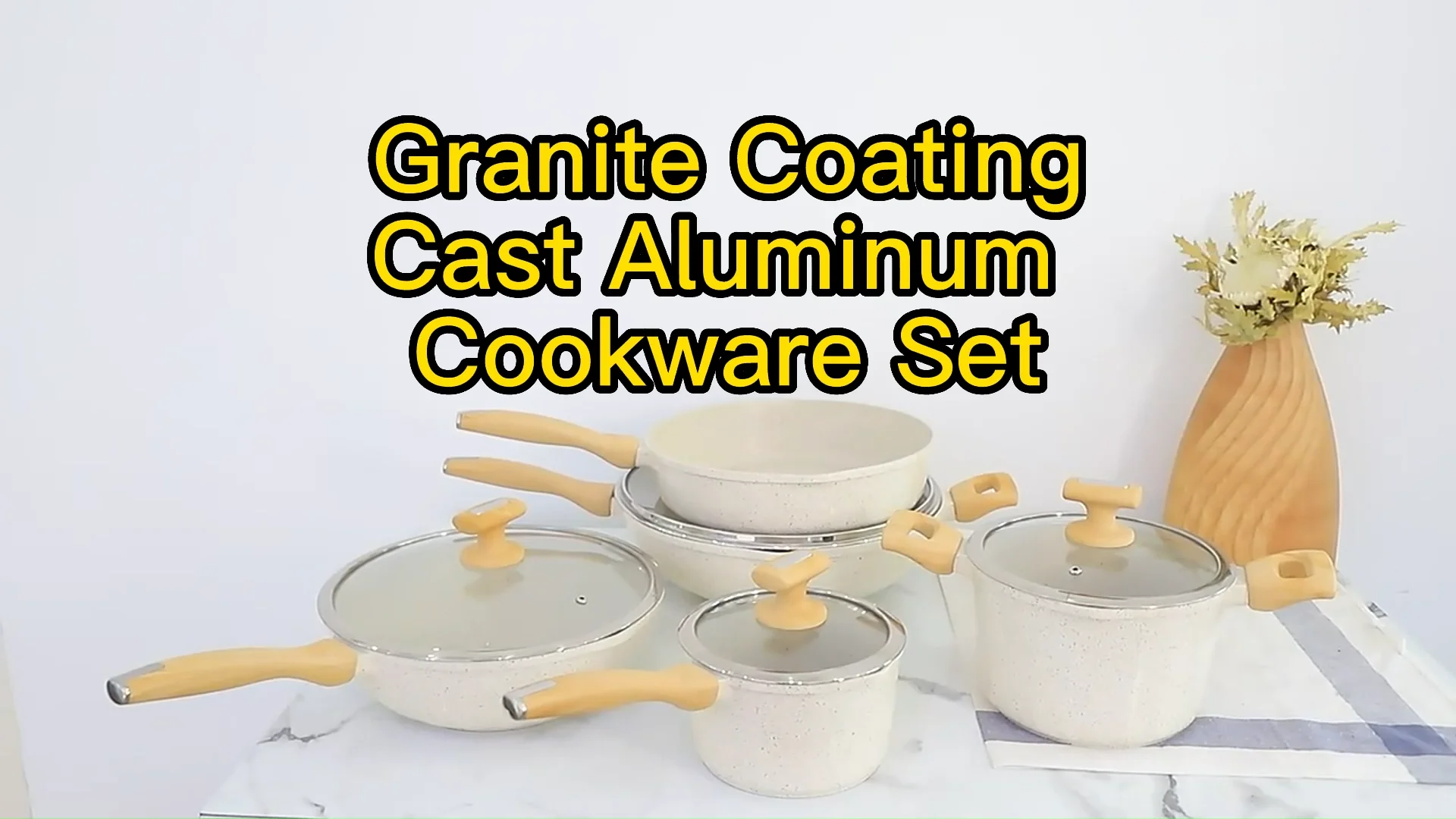 New Design Die Cast Cookware Sets Marble Coating Granite Aluminum Pots ...