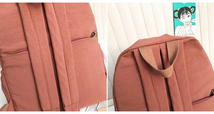 Girls Student Nylon Simple Cute Yellow Backpack - Buy Yellow Backpack ...