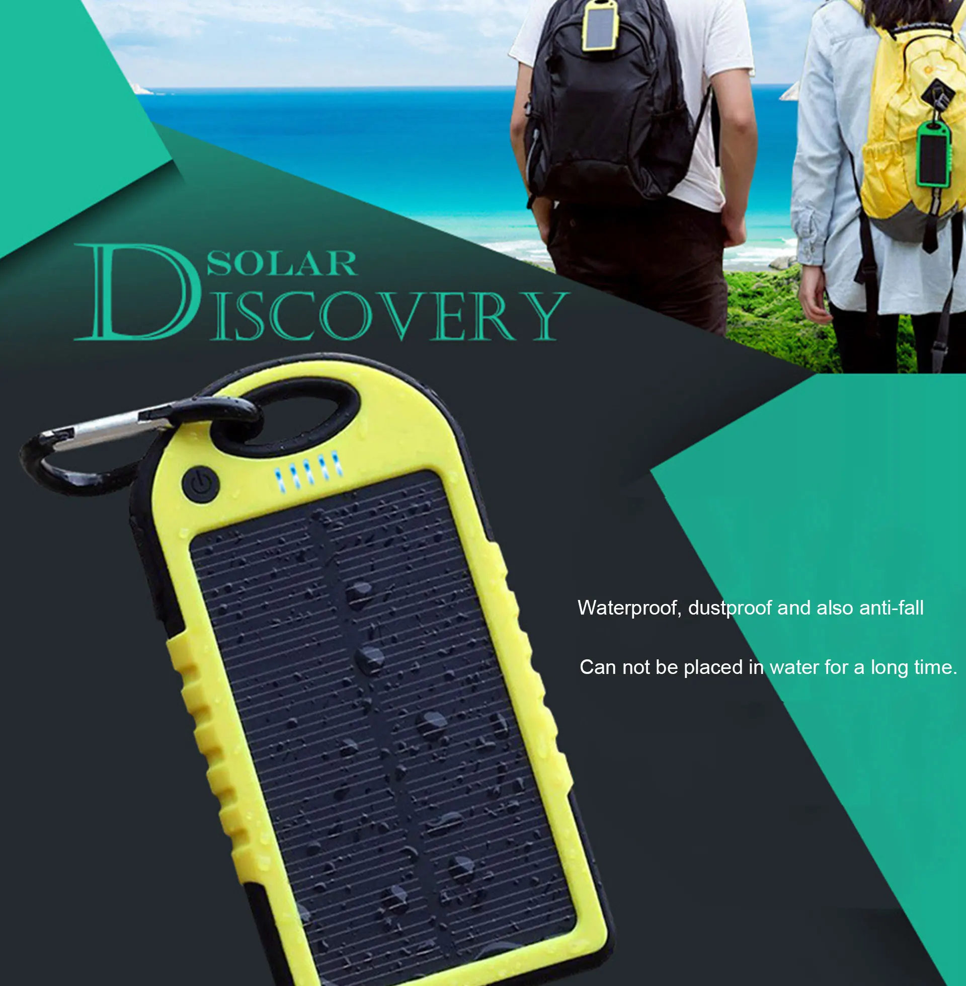 Dual Usb Power Bank Waterproof Battery Charger External Portable Solar ...