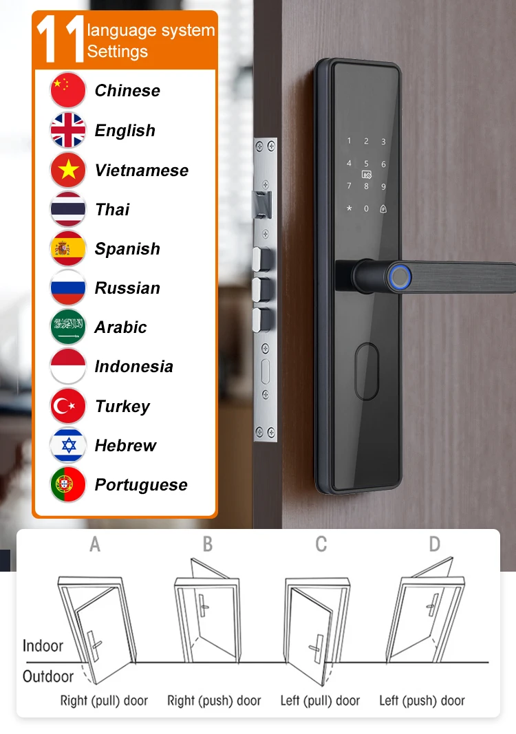 High Quality Smart Digital Fingerprint Doorlock Tuya Wifi Ttlock Card ...