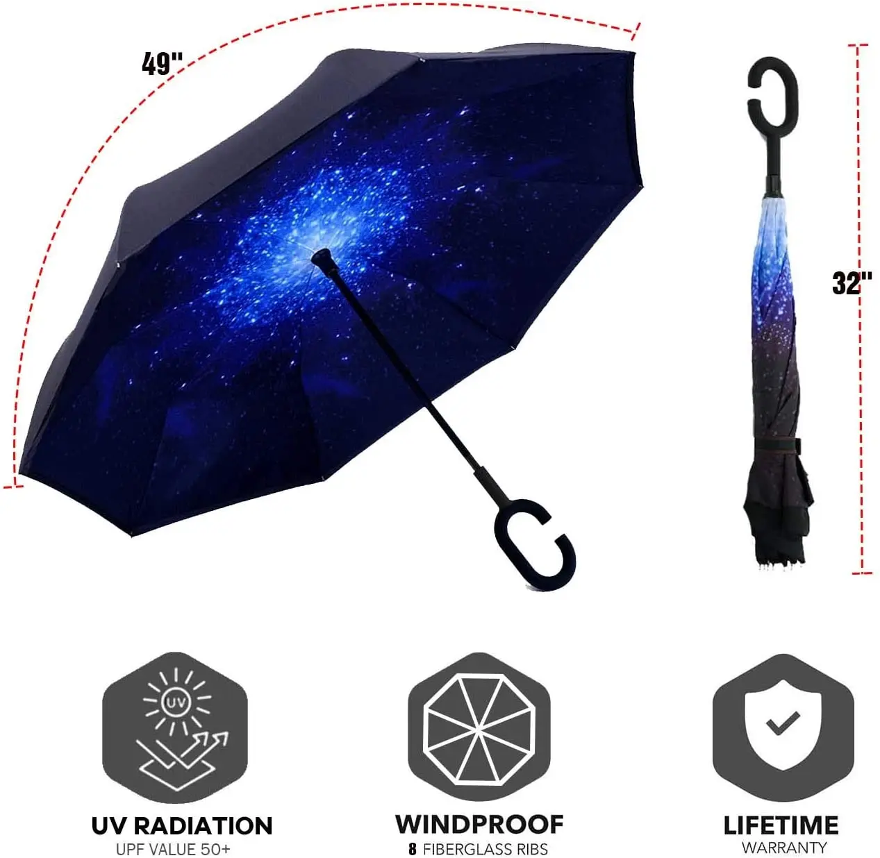 New Windproof Travel Inverse Wind Resistant Umbrella Fashion Design ...