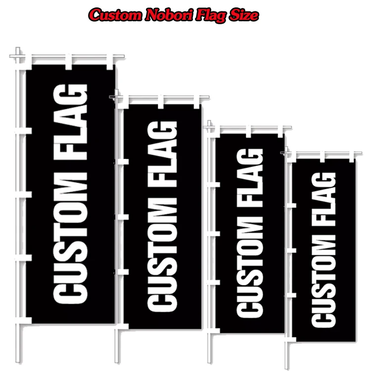 Custom Nobori Flags with Adjustable 3 M Poles - Durable & Portable