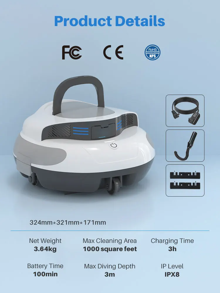 Swimming Pool Robot Cleaner Wall Climbing Robotic Pool Vacuum Cleaner ...