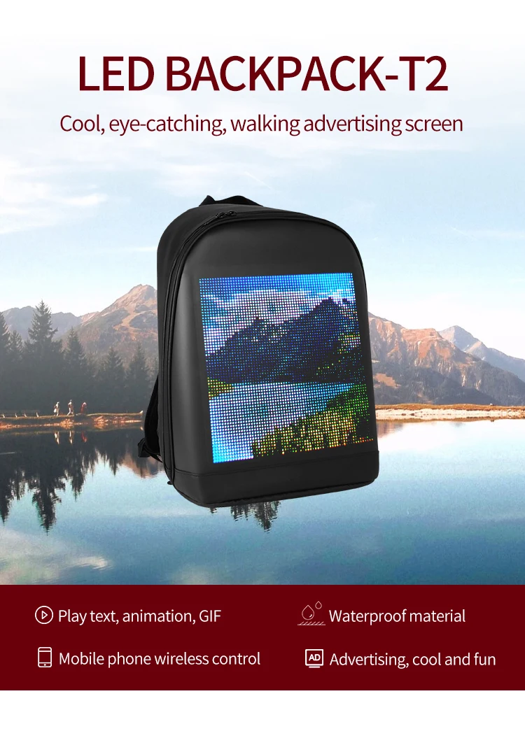 Wholesale Wifi DIY Laptop Smart Walk Advertising School Bag Screen ...
