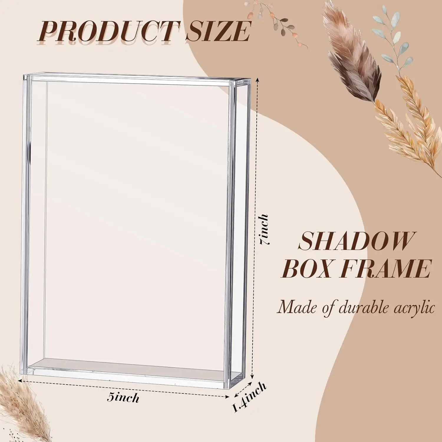 Acrylic Shadow Boxes Barydat 2 Pcs Display Cases, Shadow Box DIY Frame ...